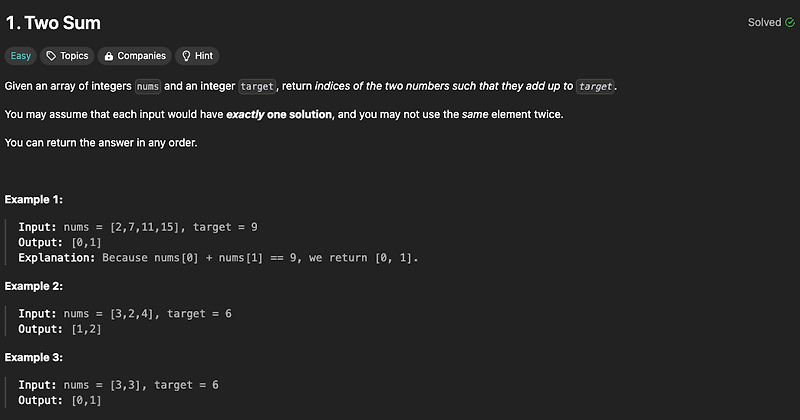 1. Two Sum (Easy) [Python] — BAKGOM의 🐶발일지