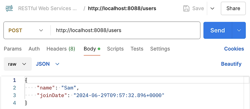 Spring Boot 3x 를 이용한 Restful Web Services 개발 섹션 2 User Service Api 구현 — 빙글빙글 돌아가는 Debug 하루