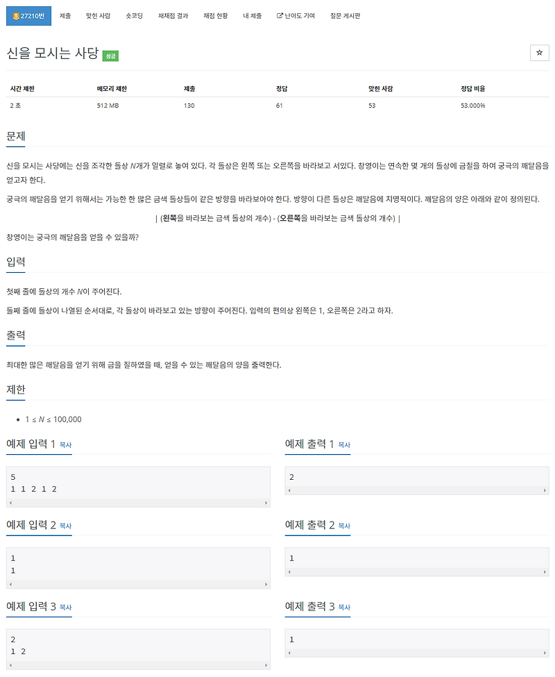 [쇼미더코드 3회] 백준 27210 - 신을 모시는 사당 (자바 java) - Nahwasa