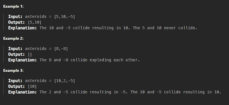 LeetCode : 735. Asteroid Collision