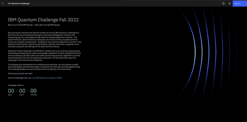 IBM Quantum Challenge Fall 2022 (11/11 ~ 18)