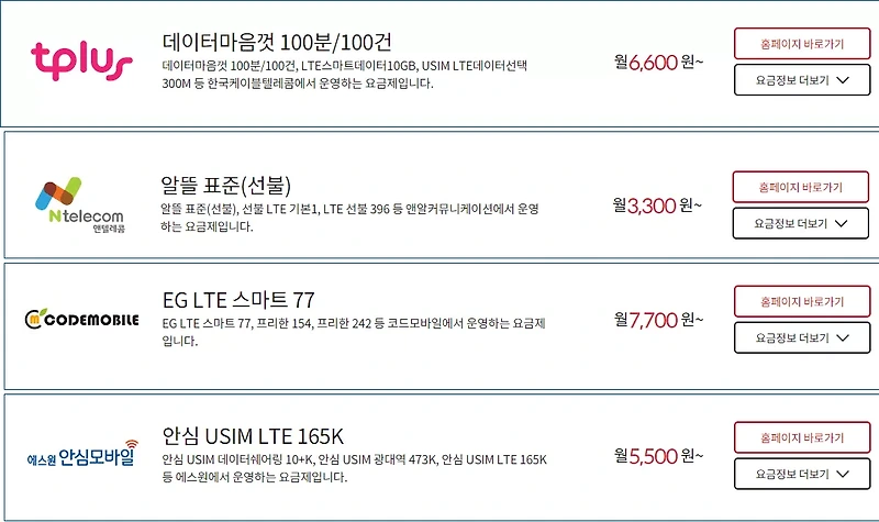 알뜰폰 기존 유심 재사용 KT LG유플러스 SK