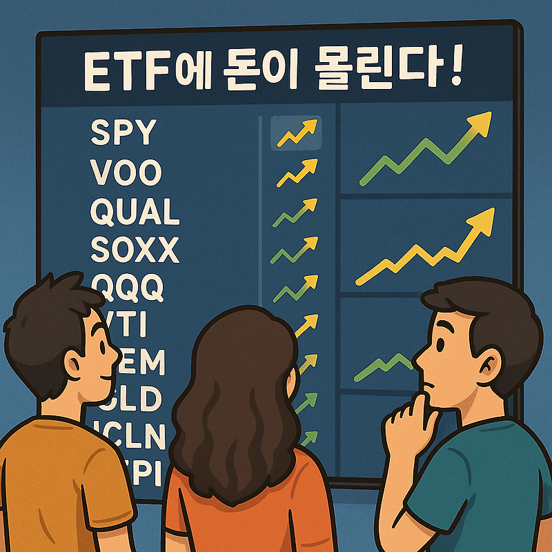 ETF에 돈이 몰린다! 최근 자금 유입 TOP10으로 본 인기 섹터 정리