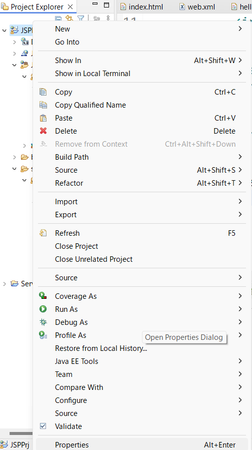 [eclipse/servlet] context root 변경 방법