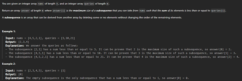 LeetCode : 2389. Longest Subsequence With Limited Sum