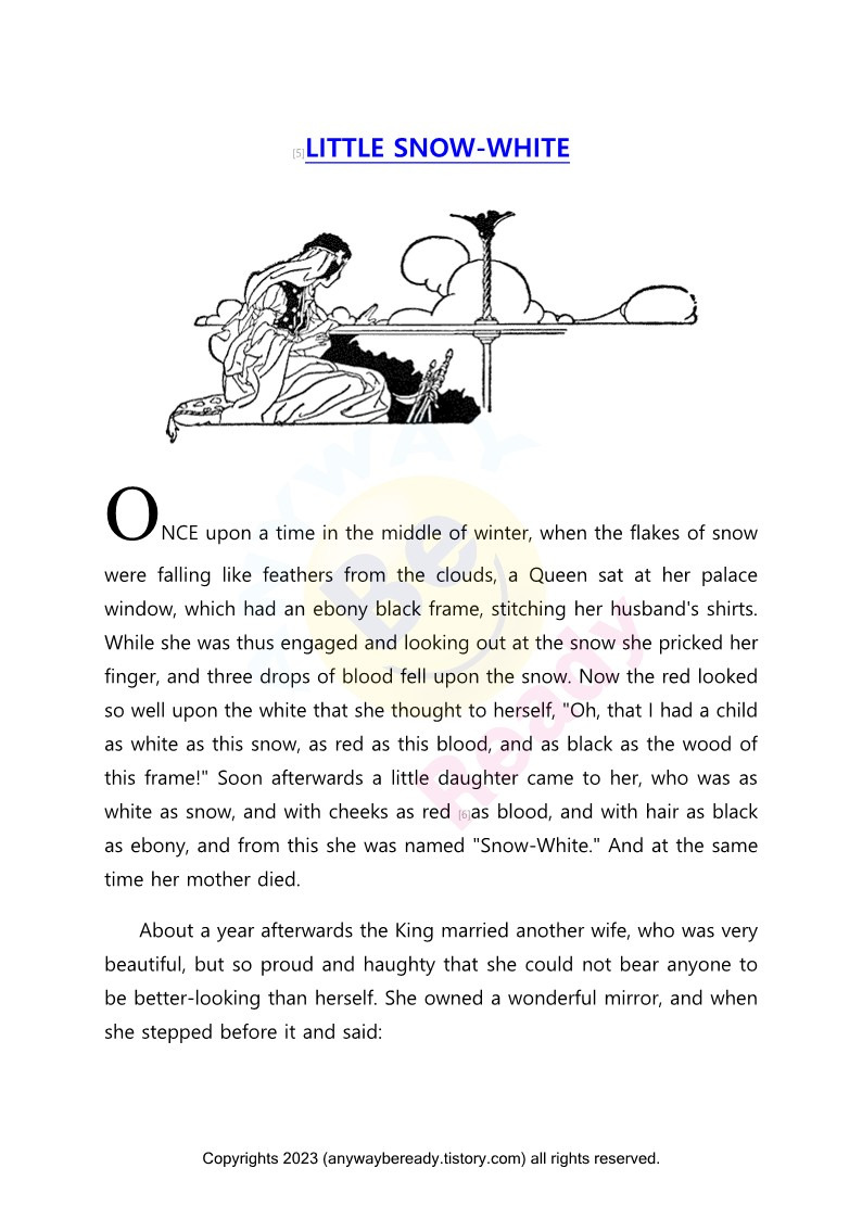 무료영어공부 [원서- 백설공주 Little Snow White] PDF 자료