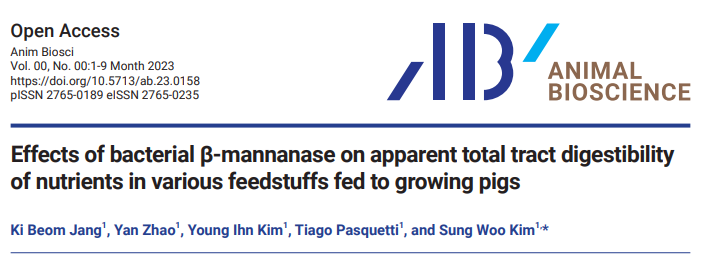 Effects of bacterial β-mannanase on apparent total tract digestibility ...