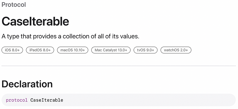 [Swift] CaseIterable 프로토콜 — Clamp
