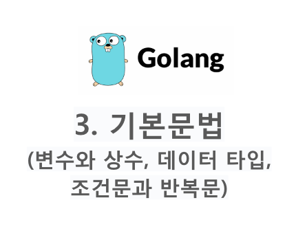 [Golang] 3. 기본문법(변수와 상수, 데이터 타입, 조건문과 반복문)
