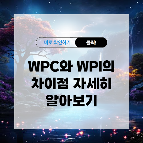 WPC와 WPI의 차이점 자세히 알아보기 - 빠르게 보여준다