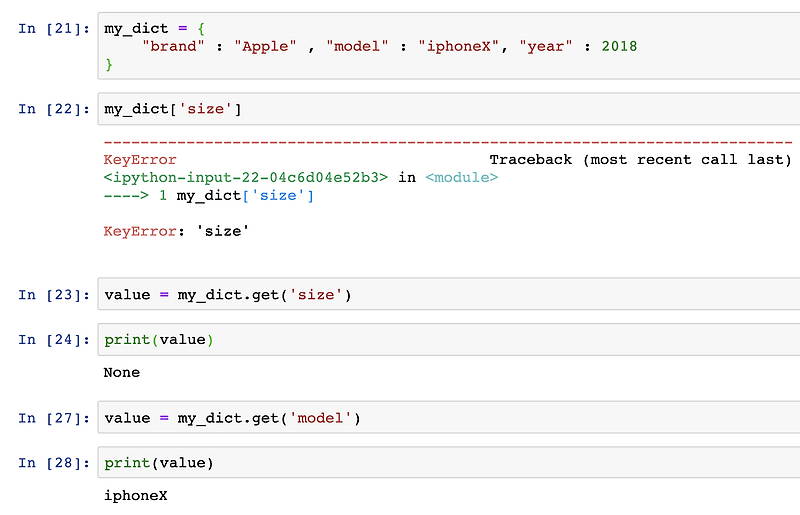 python dict key, value 파이썬 딕셔너리 키 밸류, get()