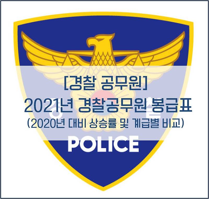 [경찰공무원] 2021년 봉급표(2020년 대비 상승률 및 계급별 비교)
