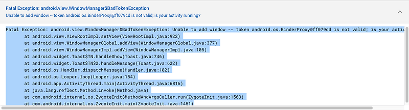 WindowManager$BadTokenException 대응하기