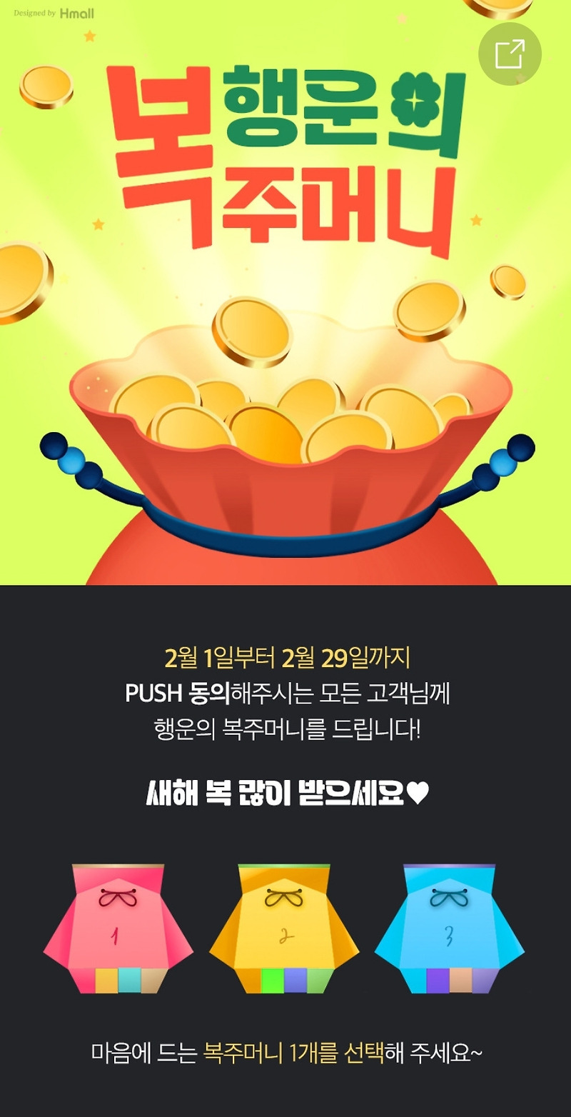 [hmall] 복주머니 열고 2024 포인트 받으세요 (~2.24)
