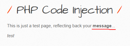 PHP Code Injection - low