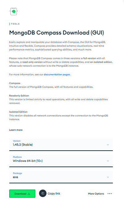 MongoDB 접속 (MongoDB Compass 사용)