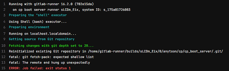 Gitlab Git Fetch Pack Expected Shallow List 에러 