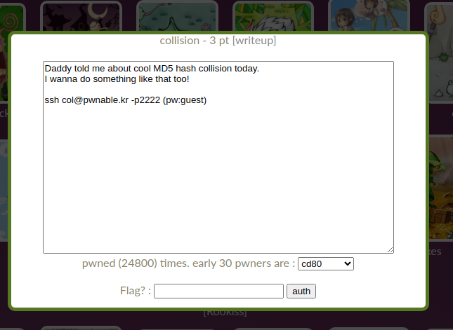 [Pwnable.kr] 2. collision :: 공부용 블로그 입니다.