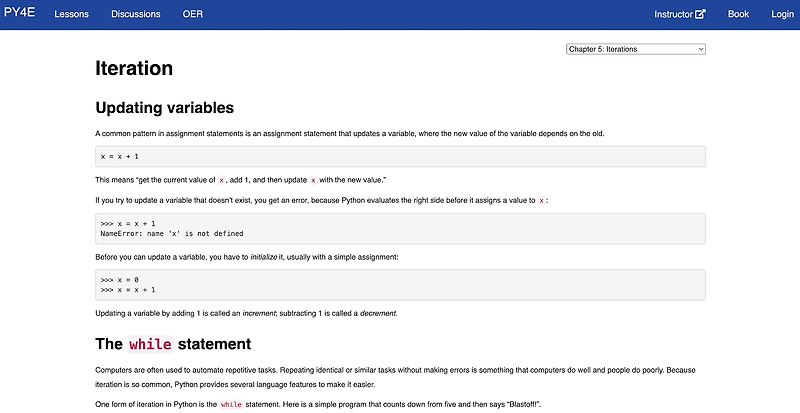 6. 기초 파이썬 입문(PY4E) 6장: 반복문