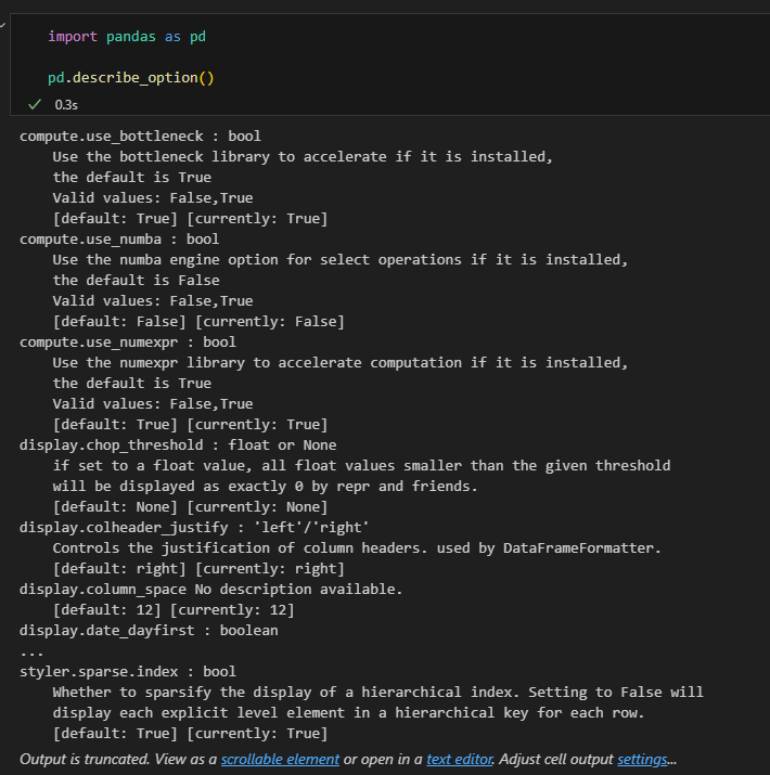 [Python] Pandas - Display 옵션 조정