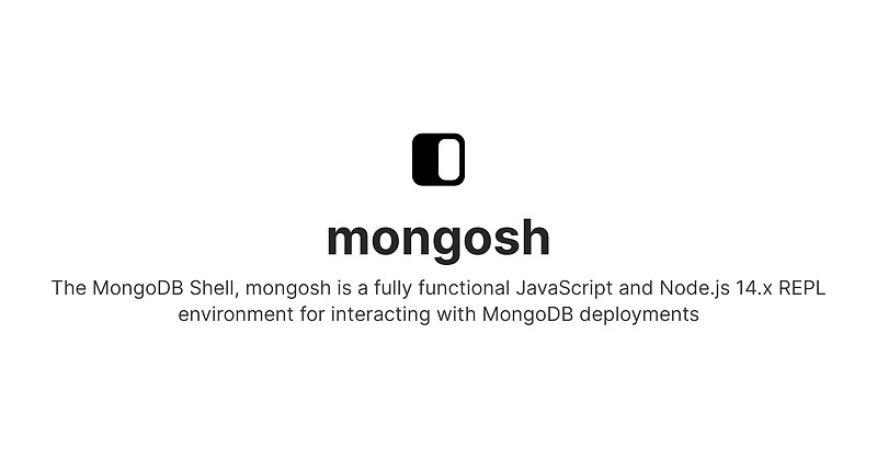 [MongoDB] Mongosh를 사용해서 데이터 관리