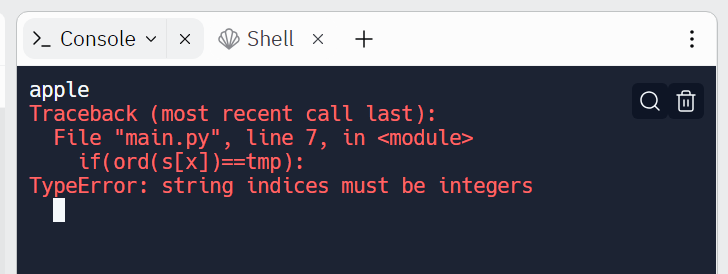 python | TypeError : string indices must be integers :: keep going
