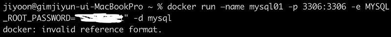 [error] Docker Invalid Reference Format — 기록 기록 기록