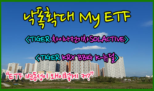 중국 이항홀딩스 영향인가? TIGER 차이나전기차SOLACTIVE 하락폭 vs TIGER KRX BBIG K-뉴딜 ETF