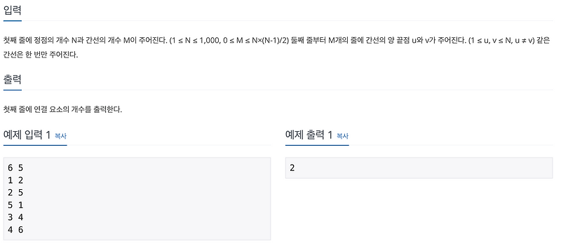 [백준] CLASS3 11724 연결 요소의 개수 - JAVA [자바]