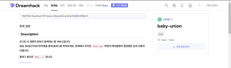 [Dreamhack/드림핵] baby-union