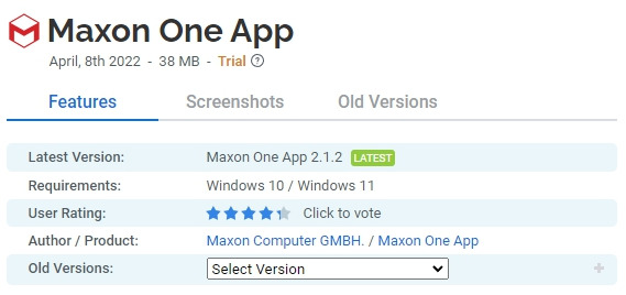 Maxon One App 무료 다운로드