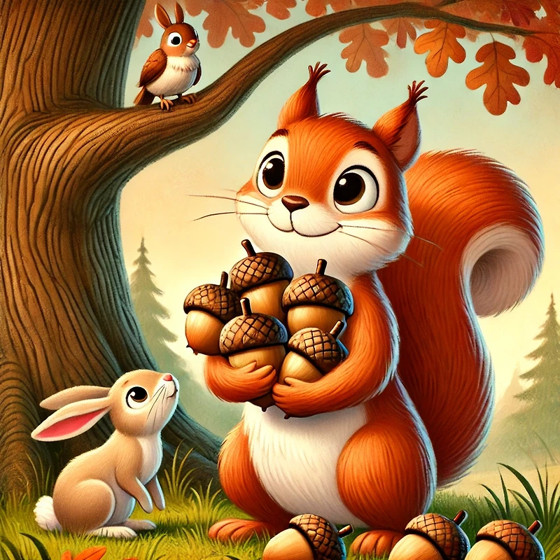 🌰 The Greedy Squirrel :: 욕심 많은 다람쥐 🐿️ [CB-Lv.2] [렉사일(Lexile)/AR]