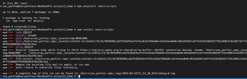 [react]npm start 버전 오류(?) react-scripts