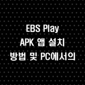 EBS Play APK 앱 설치 방법 및 PC에서의 활용법 안내