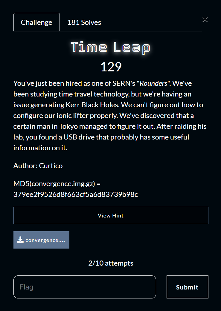 [Space Heroes CTF] - [for] Time Leap write up