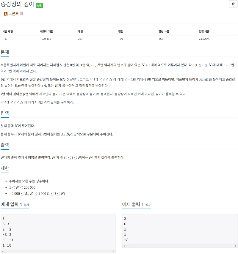 백준 BAEKJOON 32193번 승강장의 깊이 [PYTHON/파이썬] :: CALKO LAB