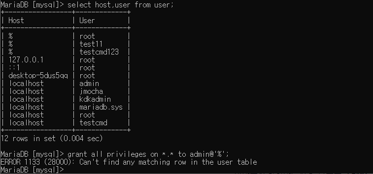 [MariaDB]Simple Set-Up DB