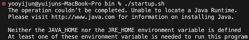 [ERROR] The operation couldn’t be completed. Unable to locate a Java ...