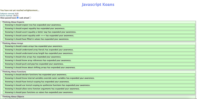 JavaScript Koans