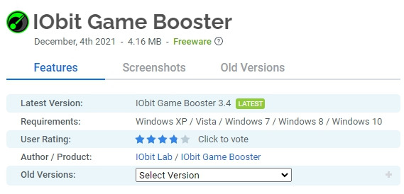 IObit Game Booster 무료 다운로드