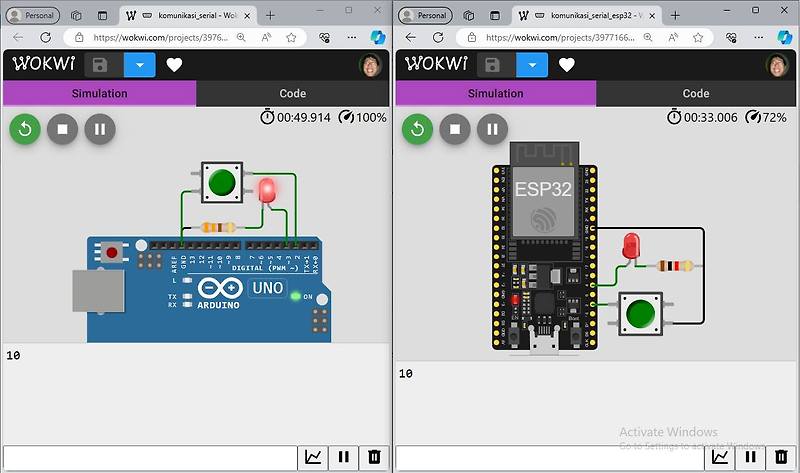 ESP32 Wokwi 두 개의 아두이노 또는 두 개의 ESP32 또는 아두이노와 ESP32를 연결하는 방법