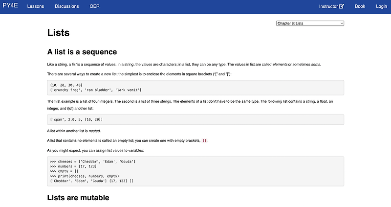 9. 기초 파이썬 입문(PY4E) 9장: 리스트
