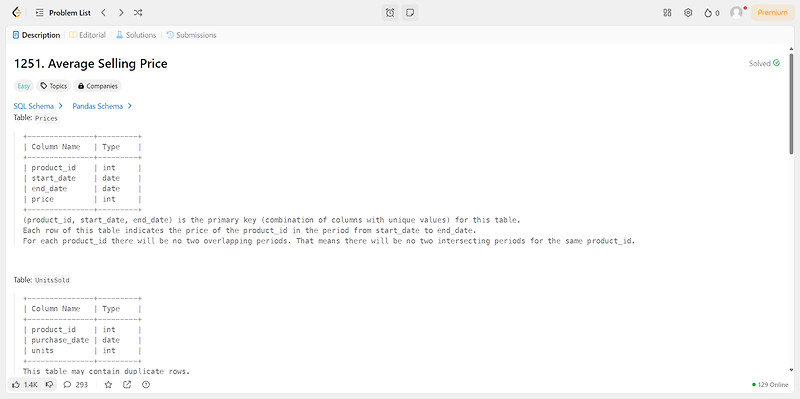 [LeetCode] 1251. Average Selling Price