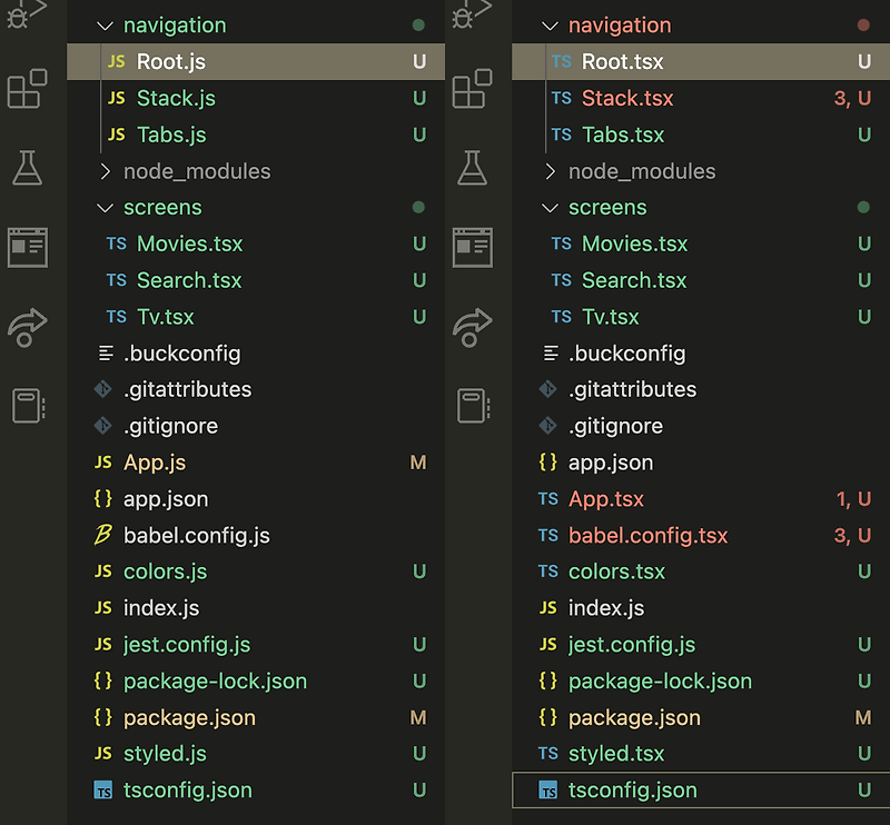 react native 에서 typescript 적용(활성화) 하는 방법