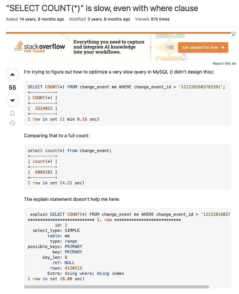 InnoDB에서 clustred-index 기반 COUNT 쿼리의 Disk I/O 줄이기