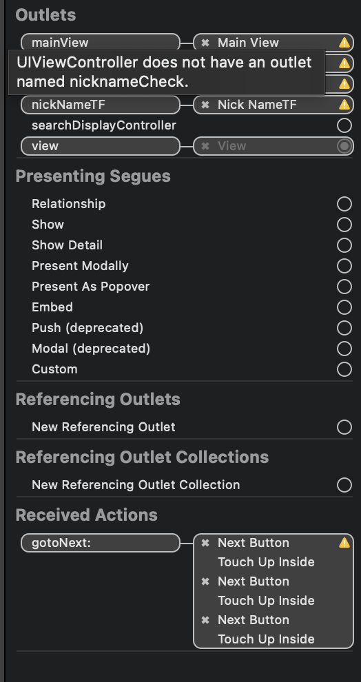 [Swift/에러해결] [NSNUll pointsize] Sizunrecognized selector sent to instance
