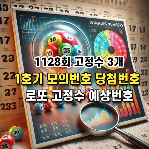 1128회 로또 고정수 예상번호 1호기 모의번호 당첨번호 패턴 1127회 당첨결과 분석