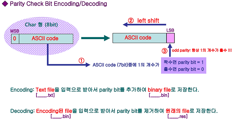 Parity Check Bit Encoding/Decoding