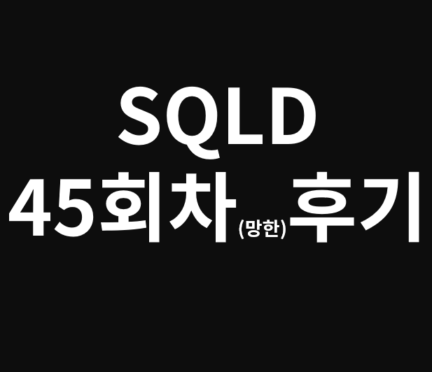 비개발자 SQLD 45회차 시험 후기