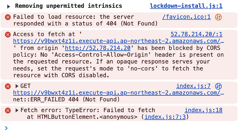 AWS API gateway의 CORS error